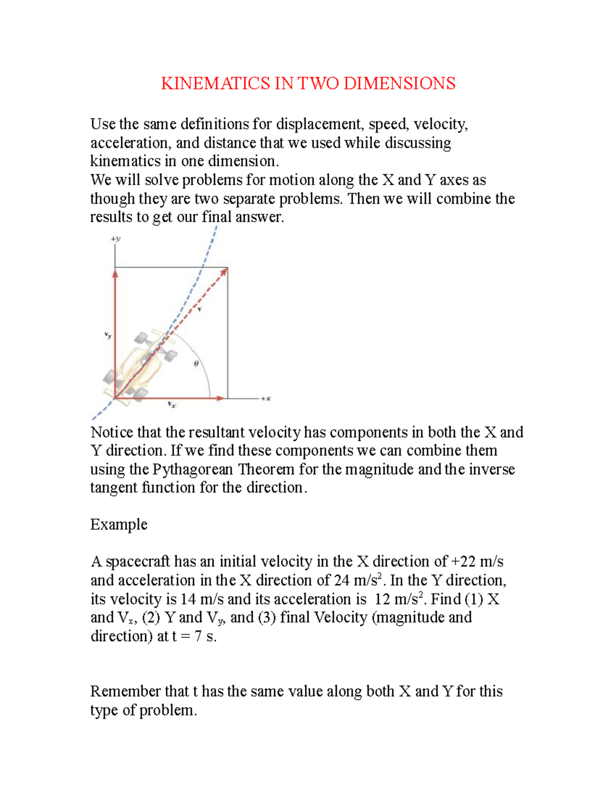Ch03 Kinematics in two dimensions - KINEMATICS IN TWO DIMENSIONS Use the same definitions for ...
