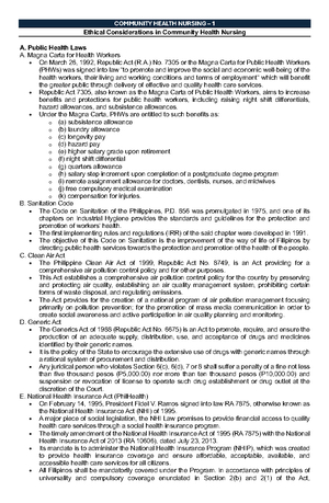 CHN- Concept MAP - PUBLIC HEALTH COMMUNITY HEALTH NURSING NURSING ...