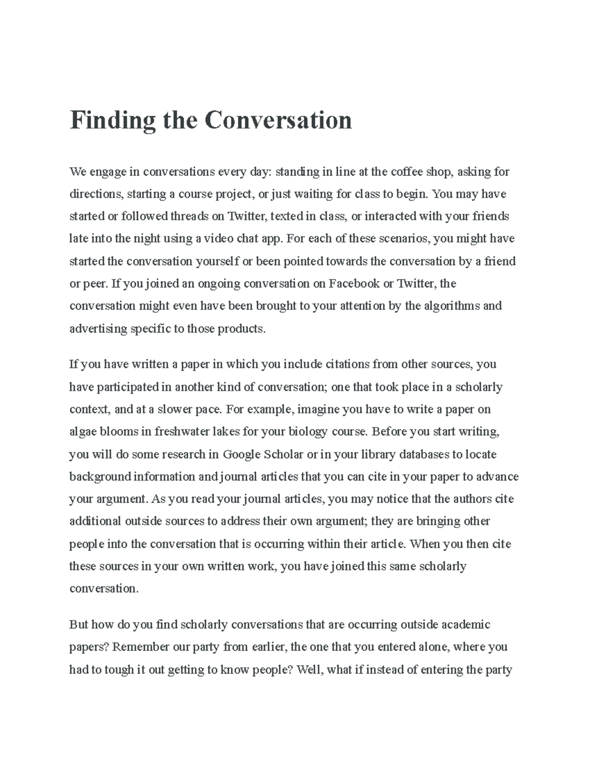 Finding the Conversation - You may have started or followed threads on ...