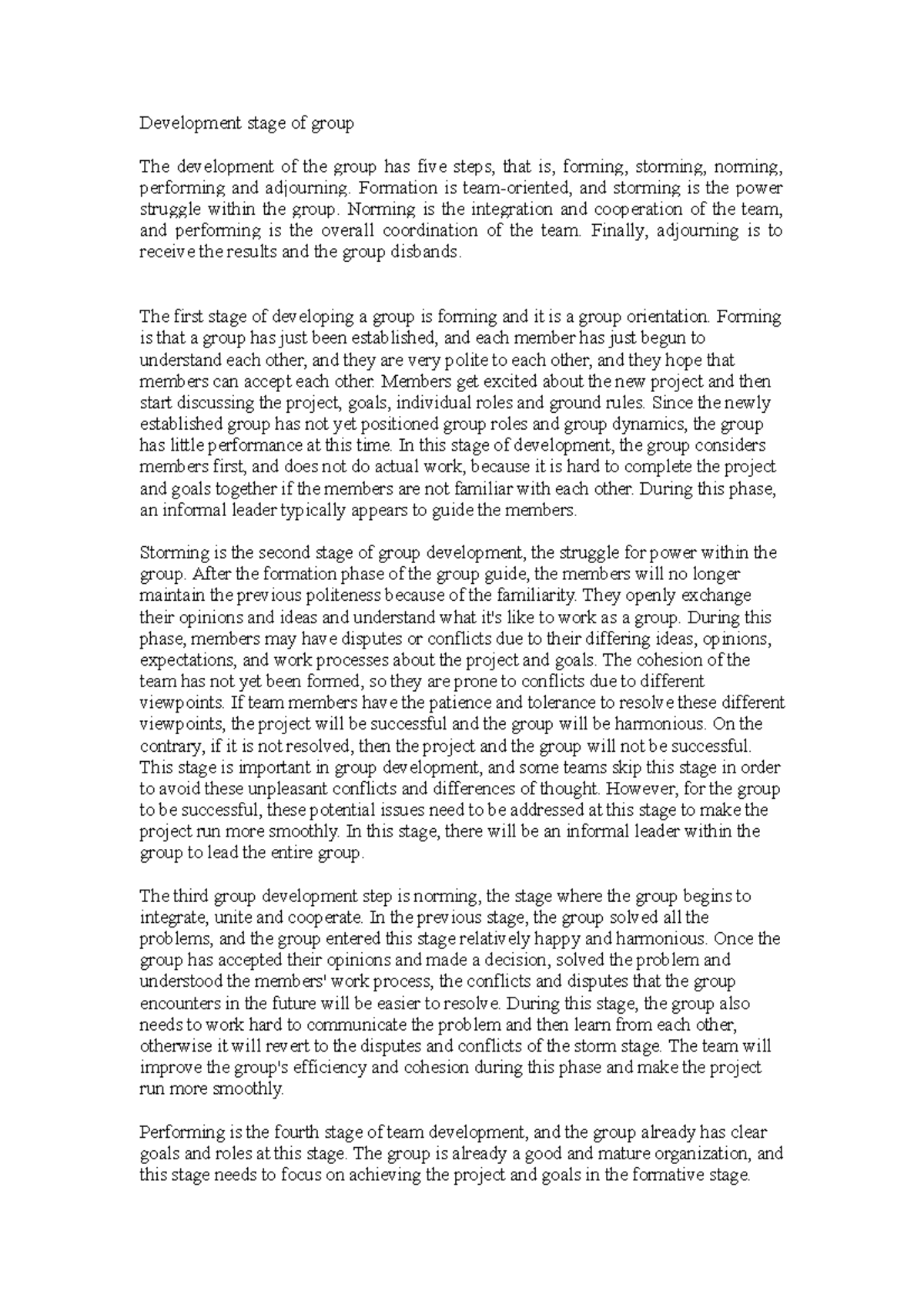 Development and intro - 。。。。。。。。 - Development stage of group The ...