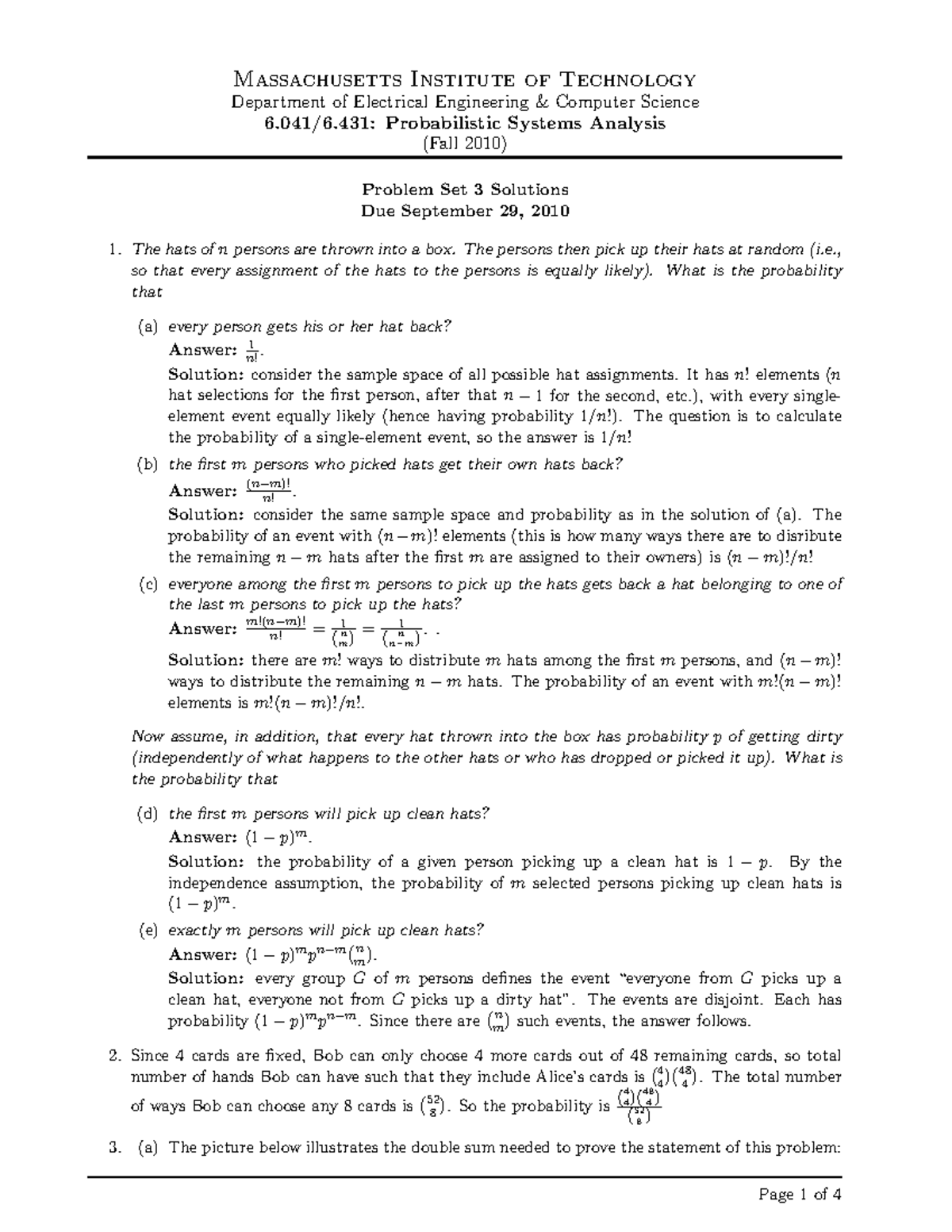 Seminar assignments - Assignment 3 with solutions - Massachusetts ...
