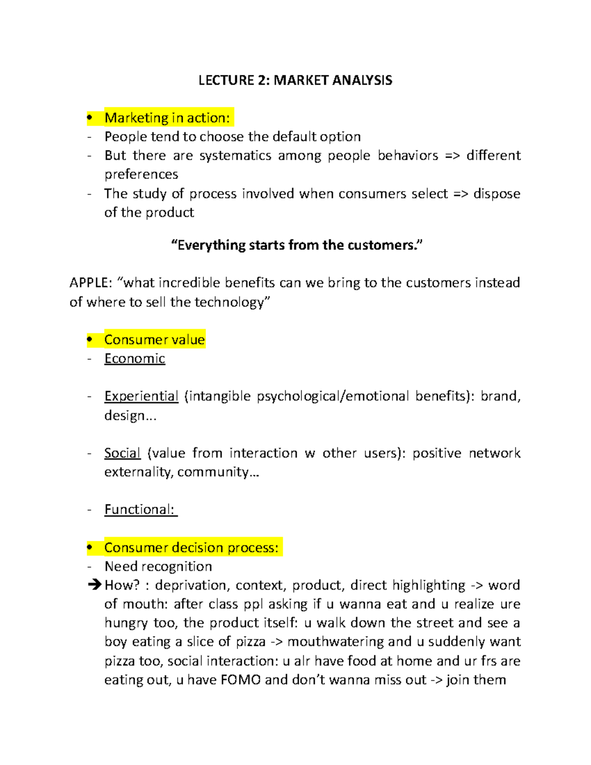 Lecture 2 marketing analysis - LECTURE 2: MARKET ANALYSIS Marketing in ...