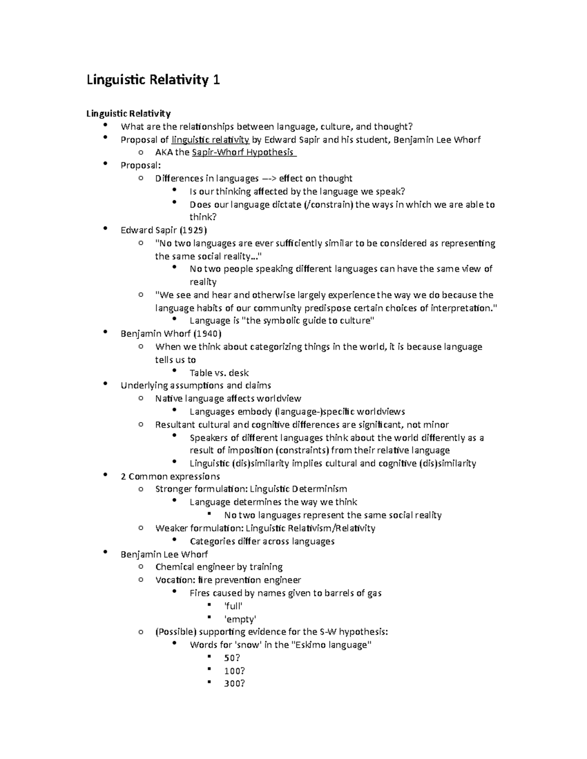 Linguistic Relativity 1 - .." No two people speaking different ...
