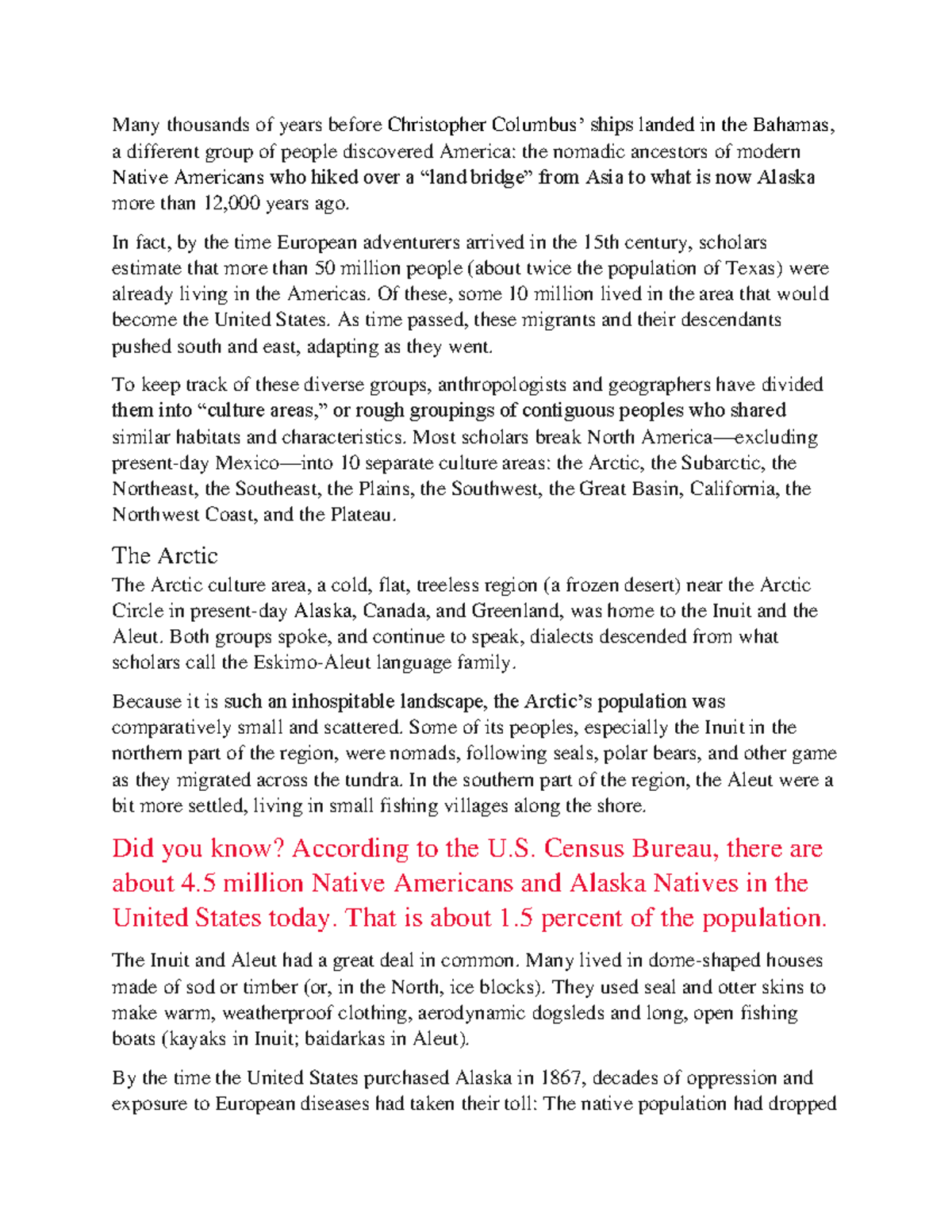 Native American Notes - Many thousands of years before Christopher ...