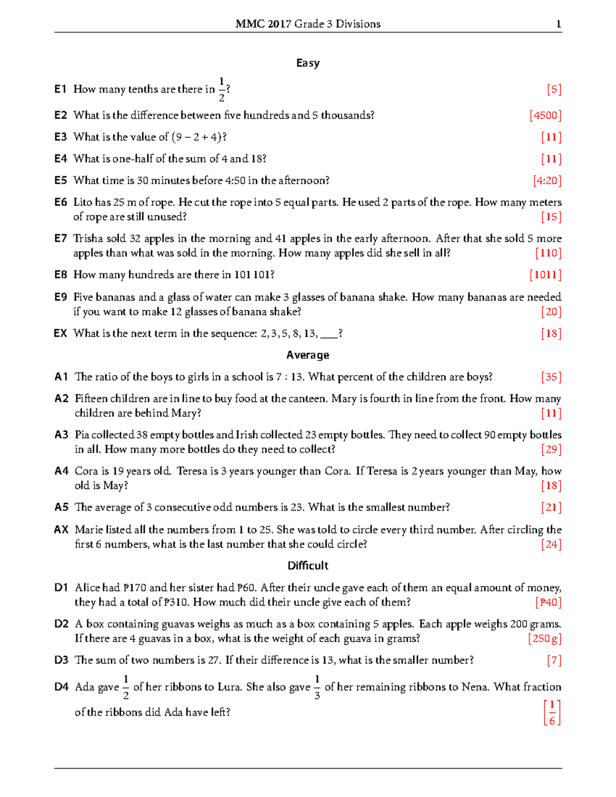 MMC 2017 Gr3 Div - Practice materials for Metrobank Math Challenge ...