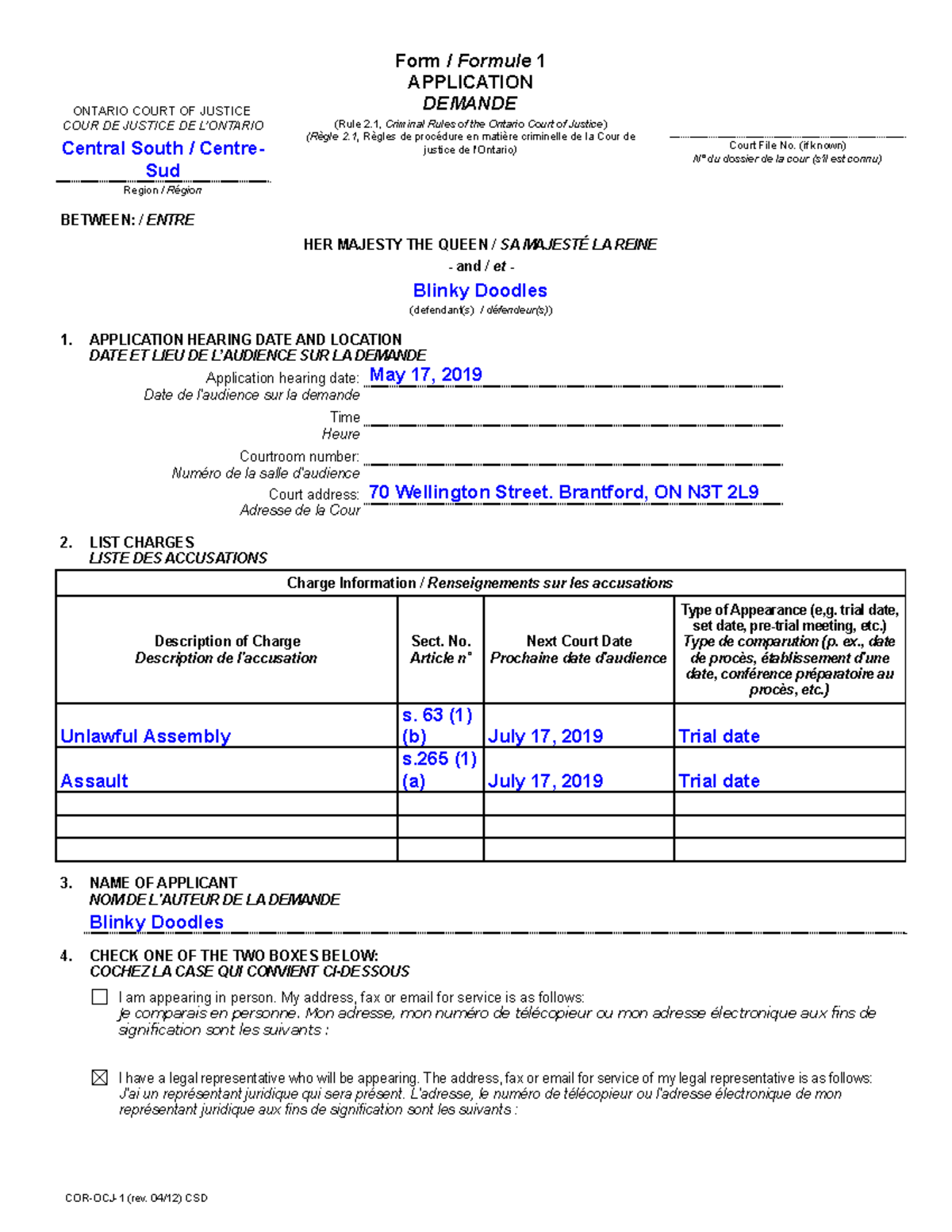 COR-OCJ-1-rev0412b final copy - Form / Formule 1 ONTARIO COURT OF ...