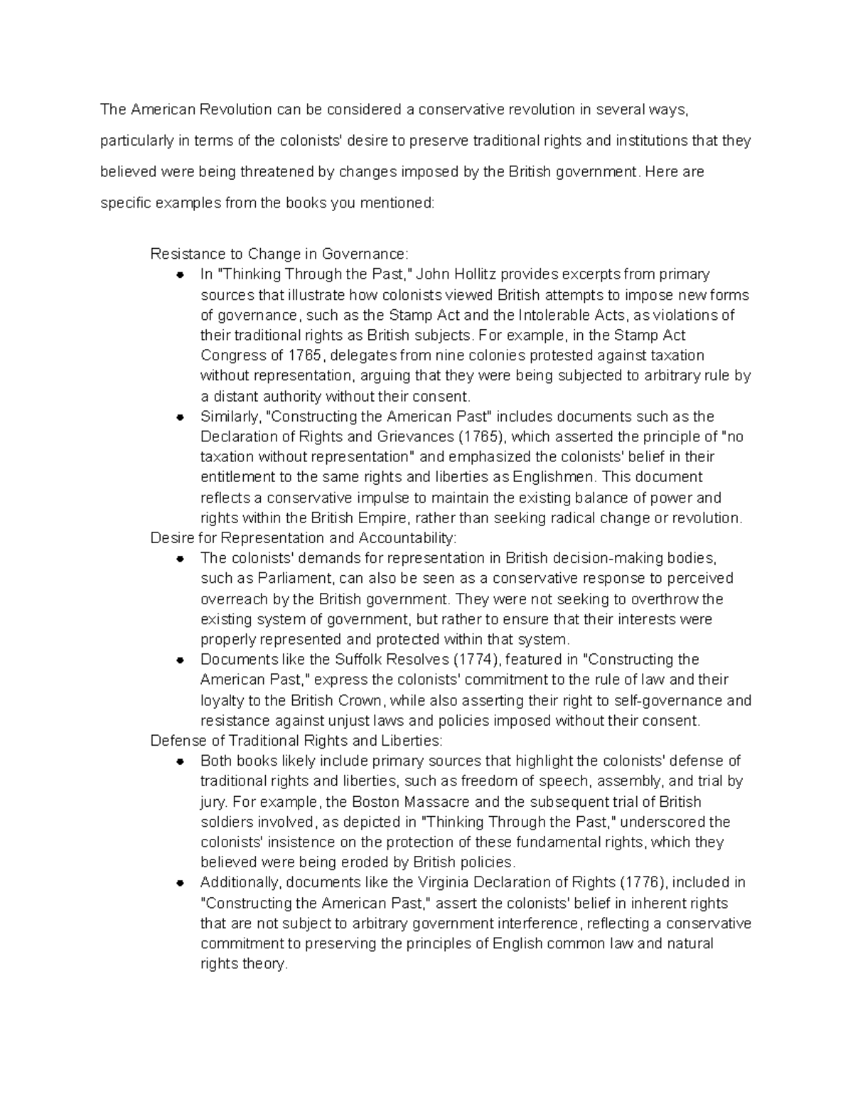 Response 2 Notes - The American Revolution can be considered a ...