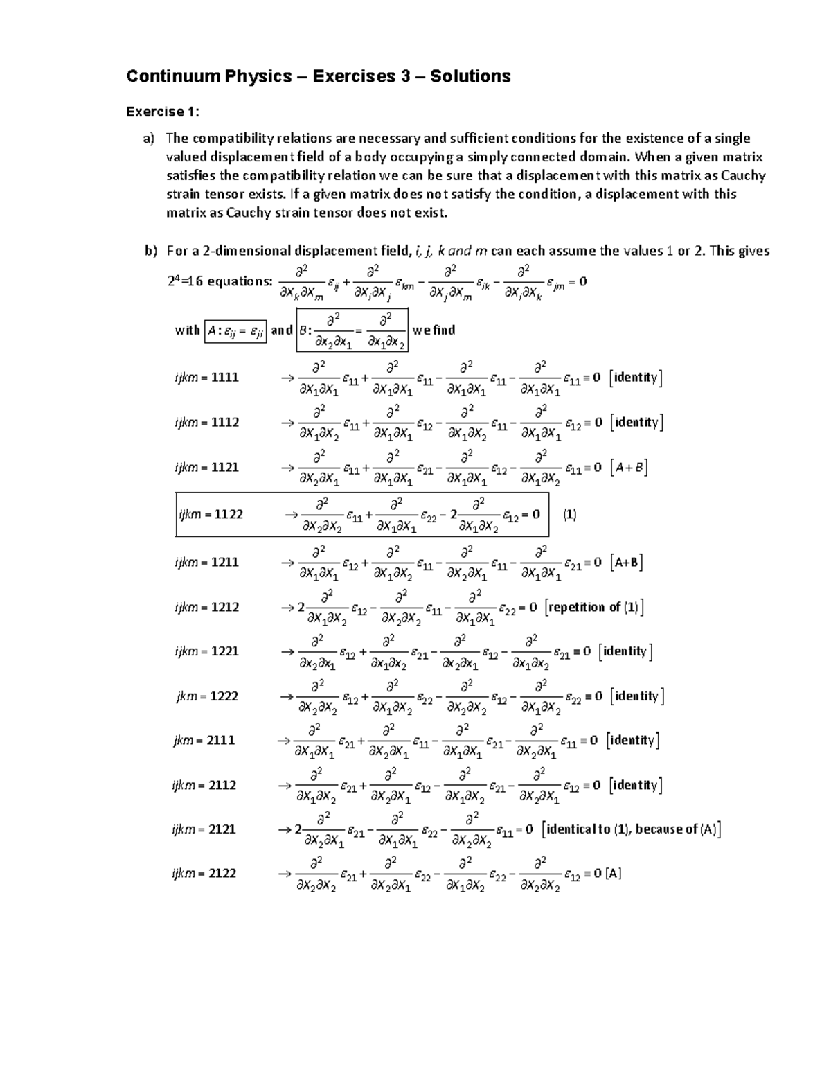 Continuum Physics Exercise 3 - solutions - Continuum Physics ...
