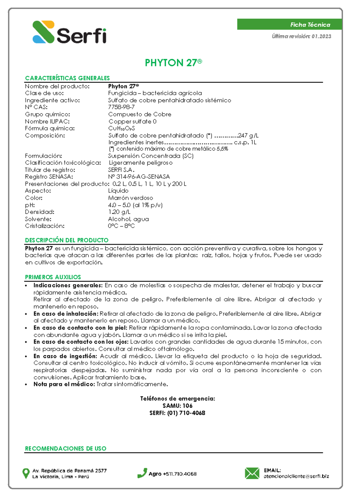 Ficha-Tecnica- Phyton-27-v01.2023-1 - Última revisión: 01 .20 23 PHYTON ...
