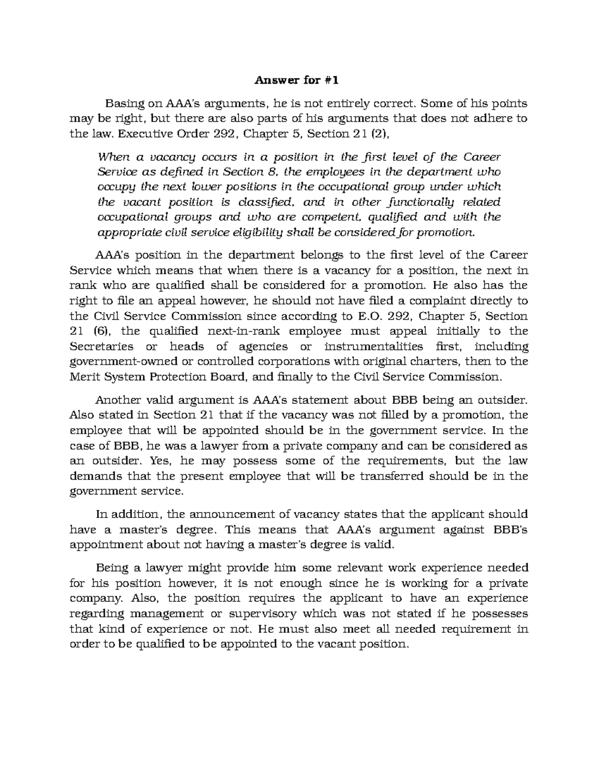 Executive Order 292 - Foreign Service - Studocu