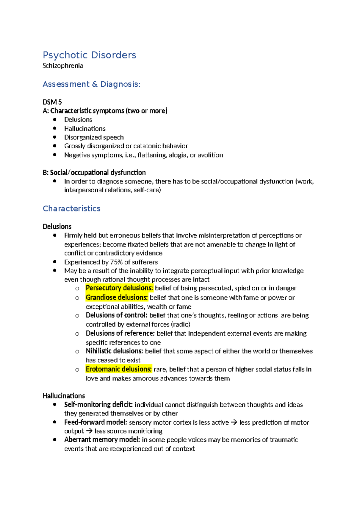 Psychotic Disorders - Psychotic Disorders Schizophrenia Assessment ...