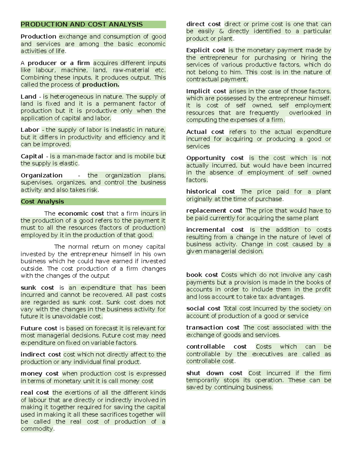 Inbound 7367437336252954669 - PRODUCTION AND COST ANALYSIS Production ...