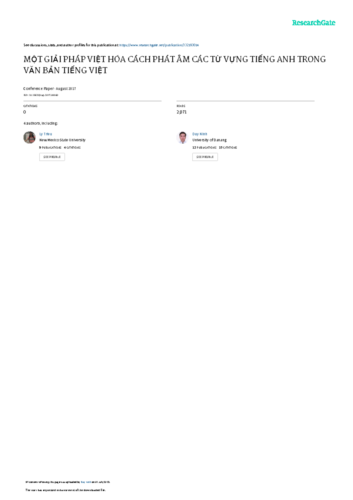 MOT GIAI PHAP VIET HOA CACH PHAT AM CAC TU VUNG TI - See discussions, stats, and author profiles ...