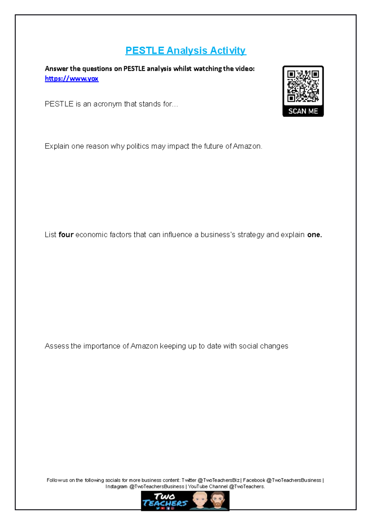 Pestle Activity - work - PESTLE Analysis Activity Answer the questions ...