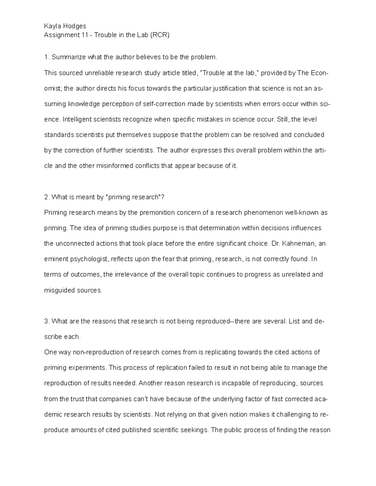 Assignment 11 NAS 206 design of scientific research - Kayla Hodges ...