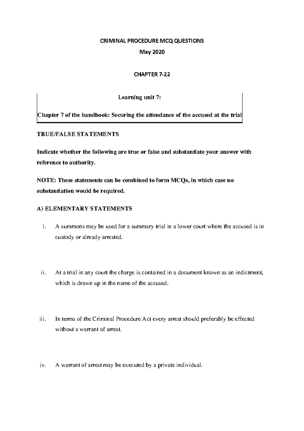 Sample/practice exam 13 December 2018, questions and answers - Warning: TT: undefined function ...