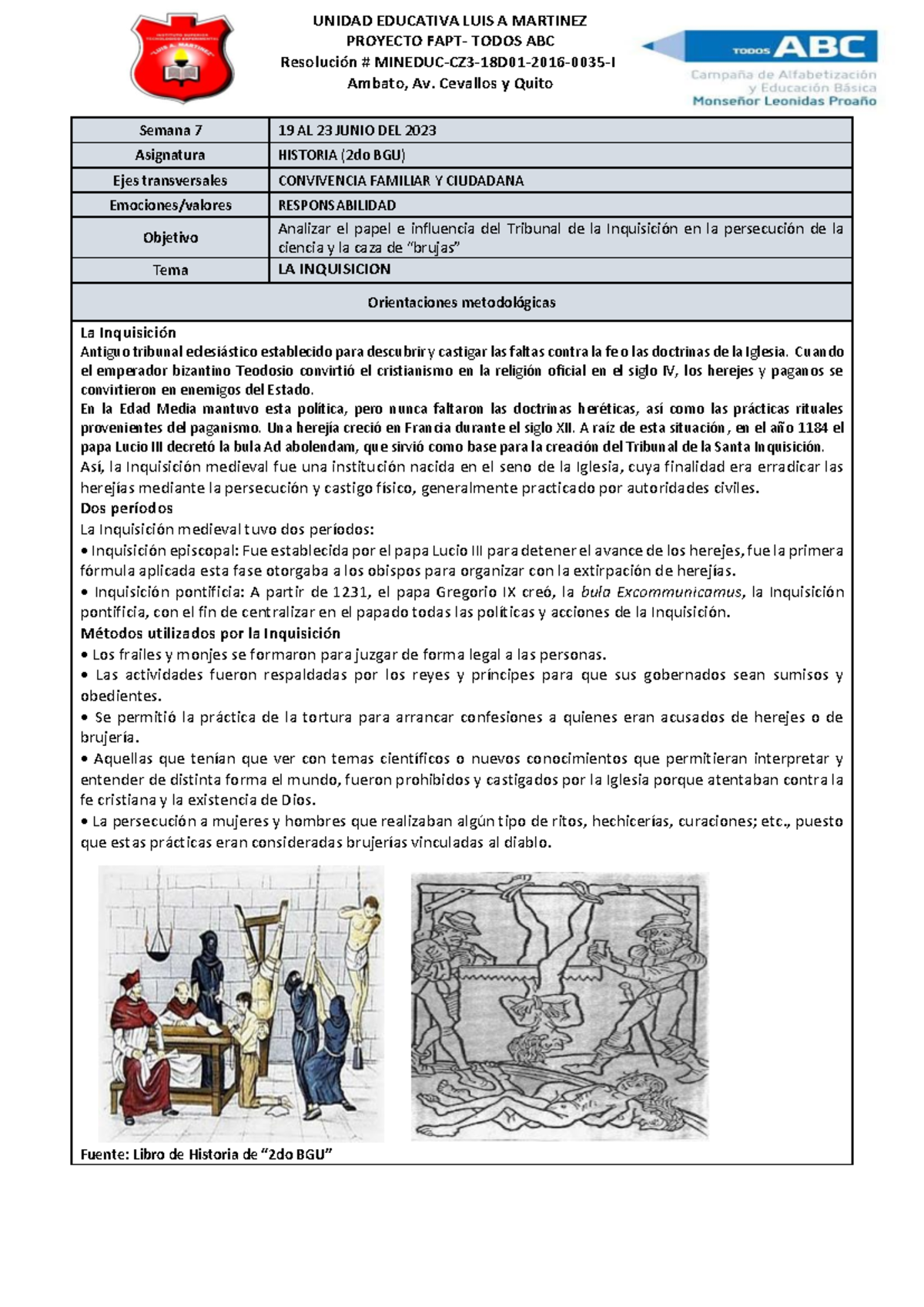 Historia 2DO Bachi - bmnbm - UNIDAD EDUCATIVA LUIS A MARTINEZ PROYECTO ...