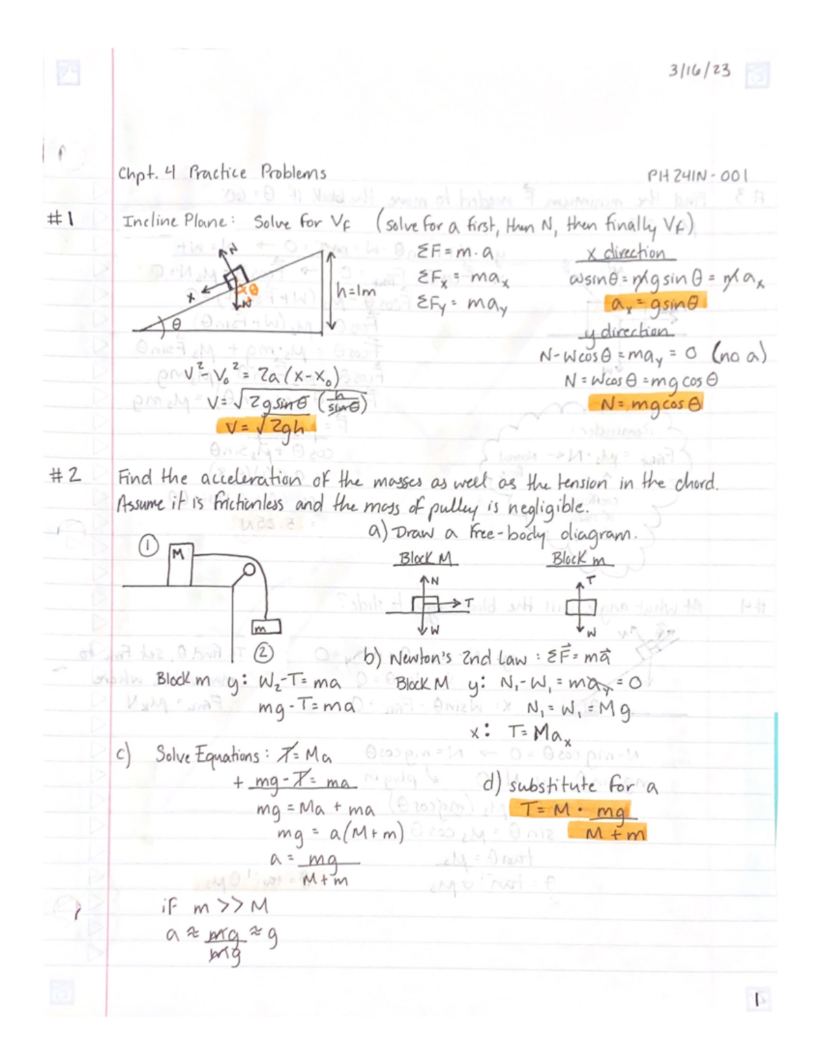 Chpt. 4 Practice Problems - PH 241N - Studocu