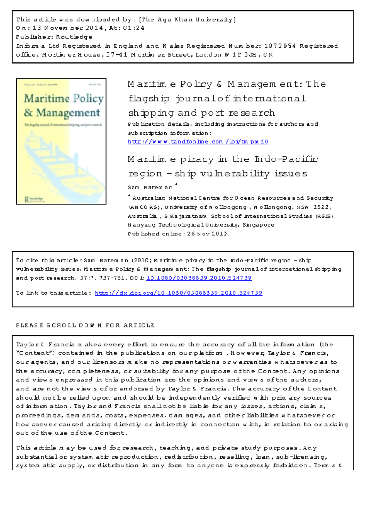 Maritime piracy in the Indo-Pacific - This article was downloaded by ...