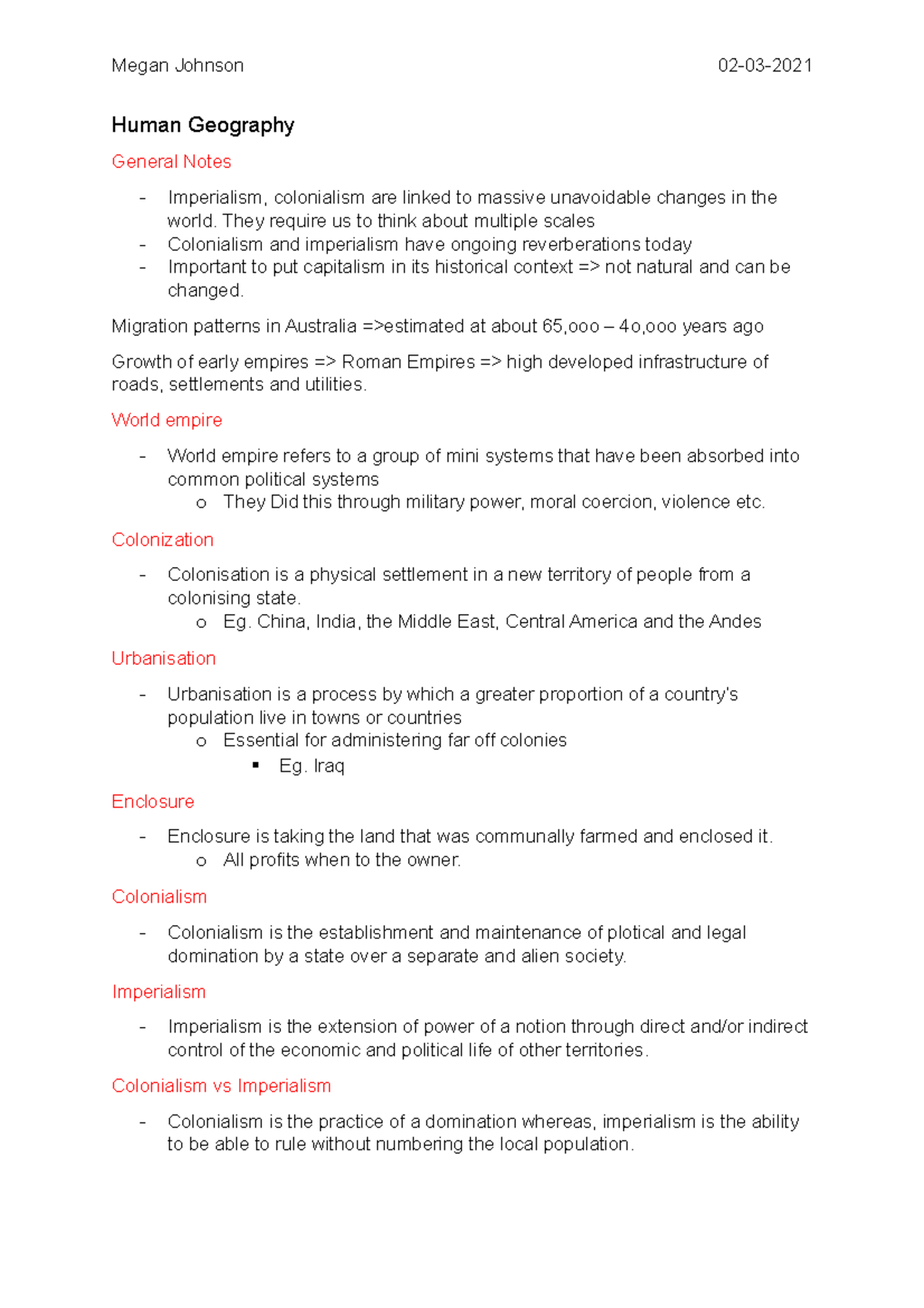 contemporary globalisation - Megan Johnson 02-03- Human Geography ...