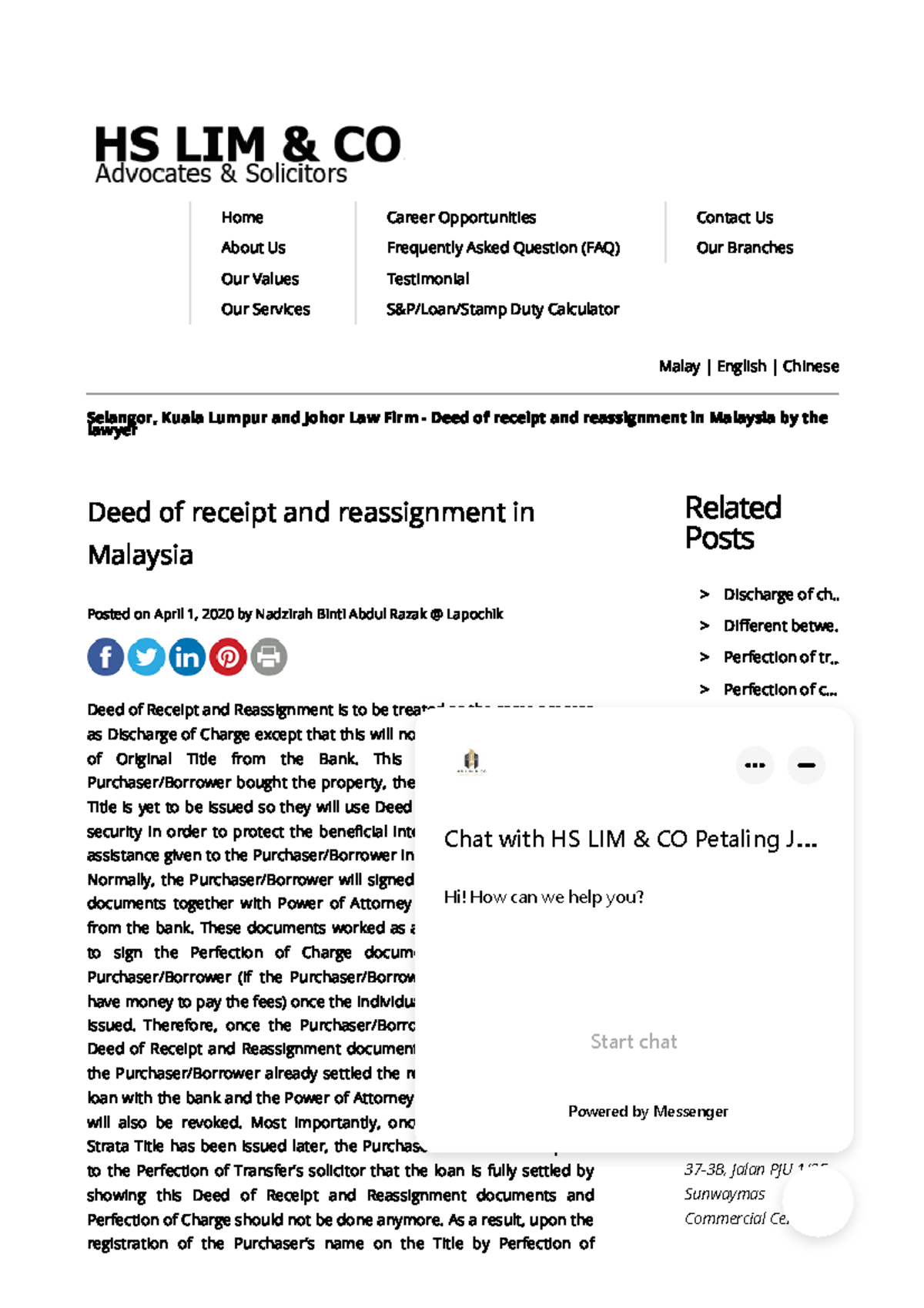 Deed of receipt and reassignment in Malaysia by the lawyer - This is ...