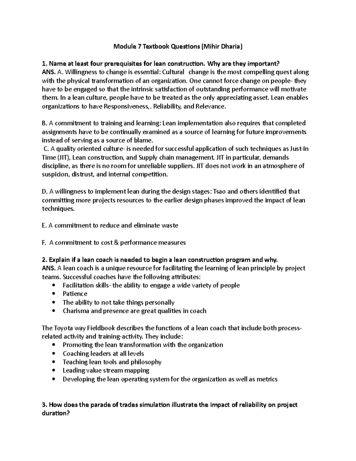 Module 7 Textbook questions - Module 7 Textbook Questions (Mihir Dharia ...