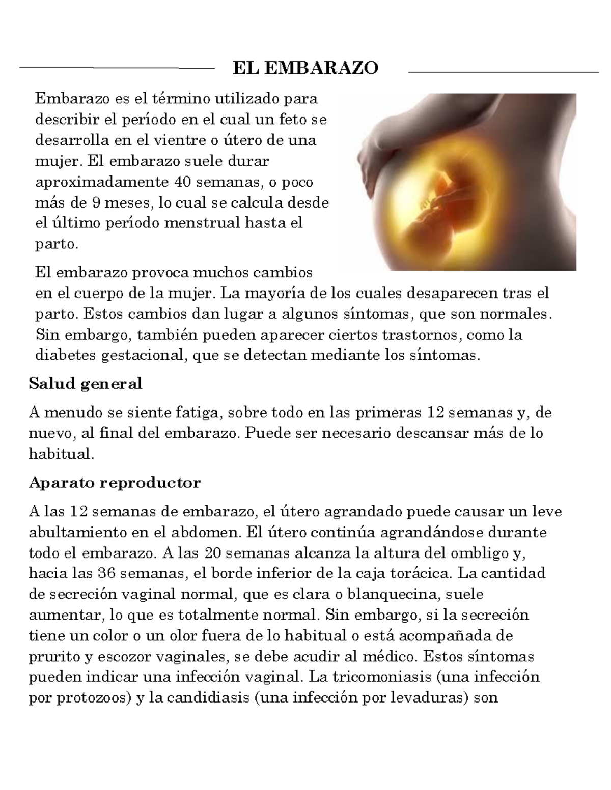 EL Embarazo MED - Resumen Medicina - EL EMBARAZO Embarazo es el término ...