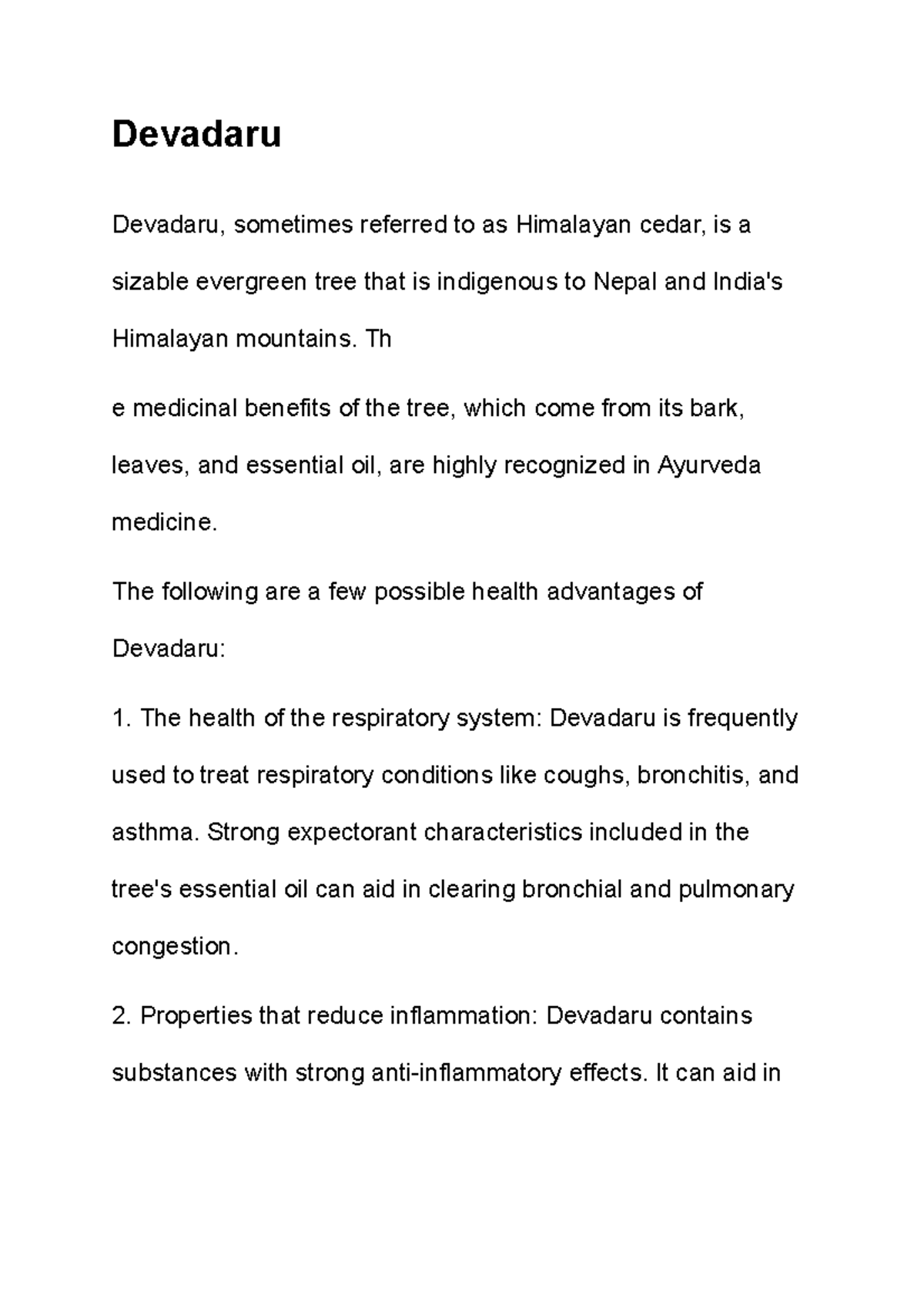 Devadaru - Notes - Devadaru Devadaru, sometimes referred to as ...