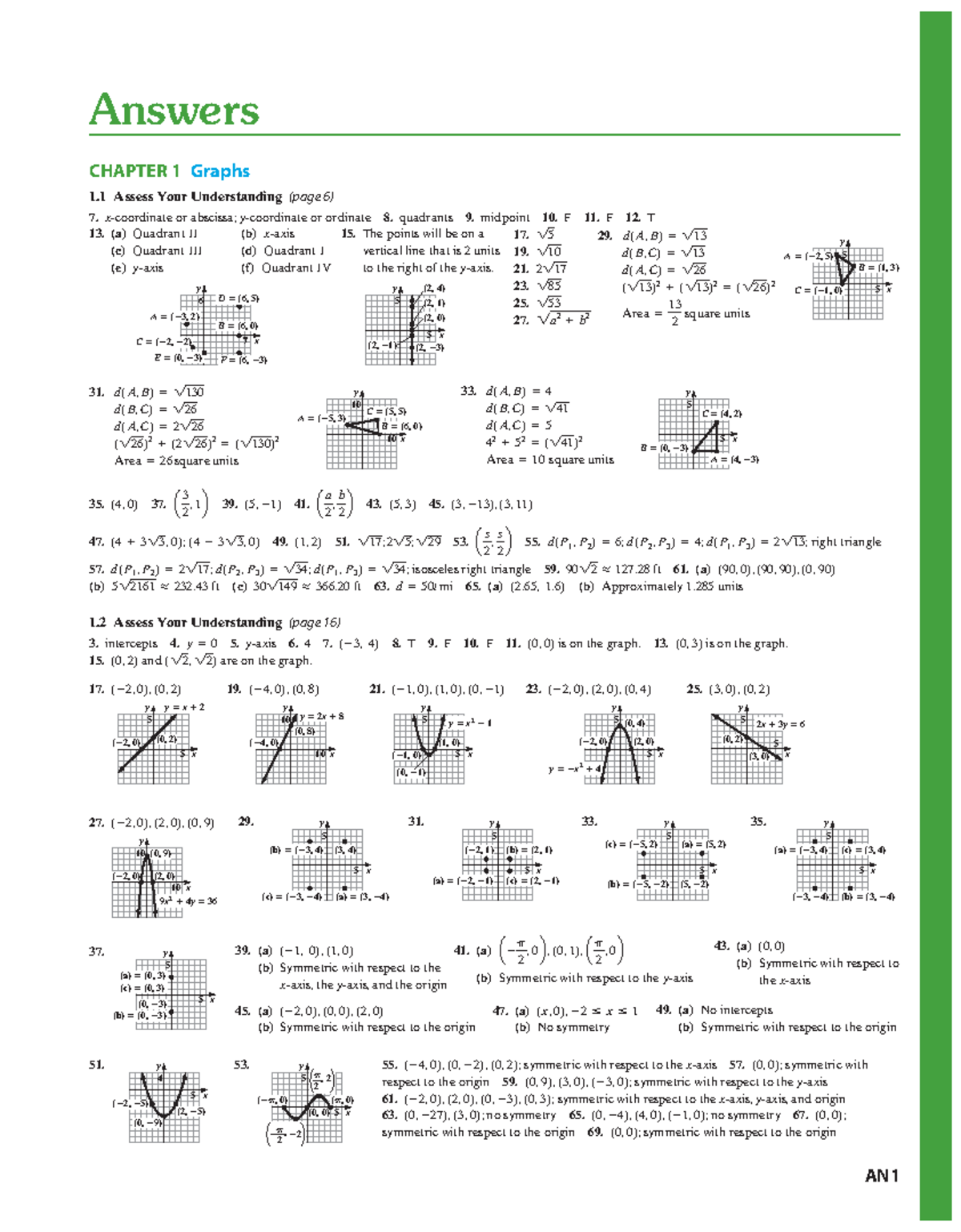 Math-116 - book - AN Answers CHAPTER 1 Graphs 1 Assess Your ...