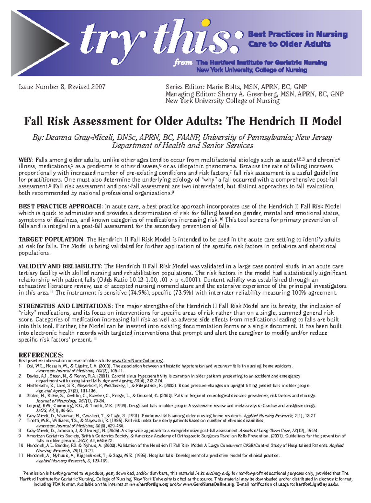 12) Fall Risk Assessment for Older Adults - from Issue Number 8 ...