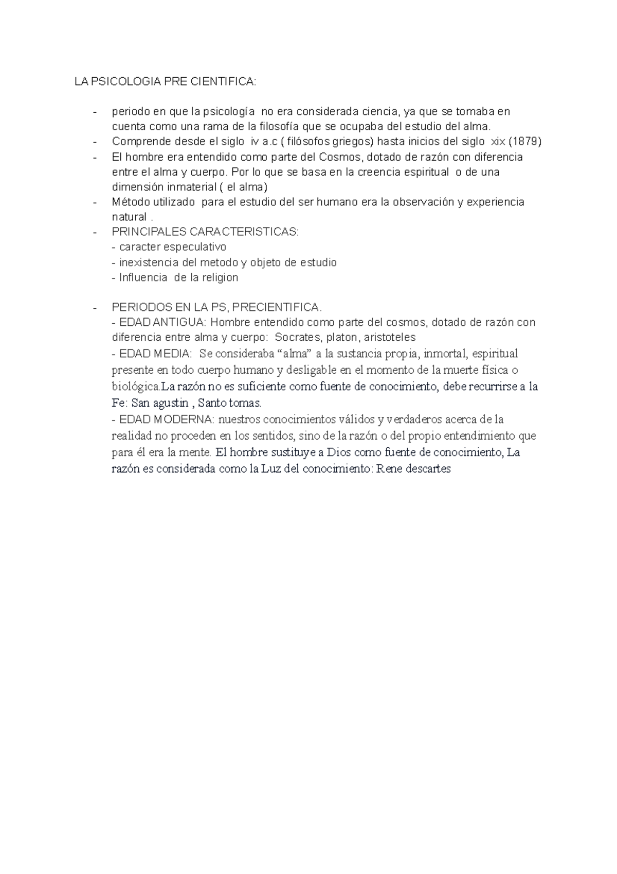 Infografia Y Cuadro HIS. PS - LA PSICOLOGIA PRE CIENTIFICA: - periodo ...