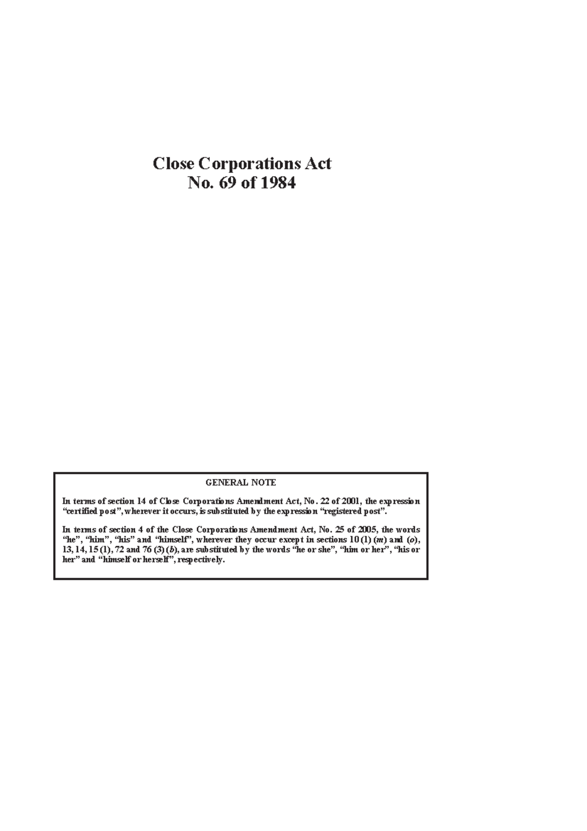 Close Corporations Act 69 of 1984-1 - Close Corporations Act No. 69 of ...