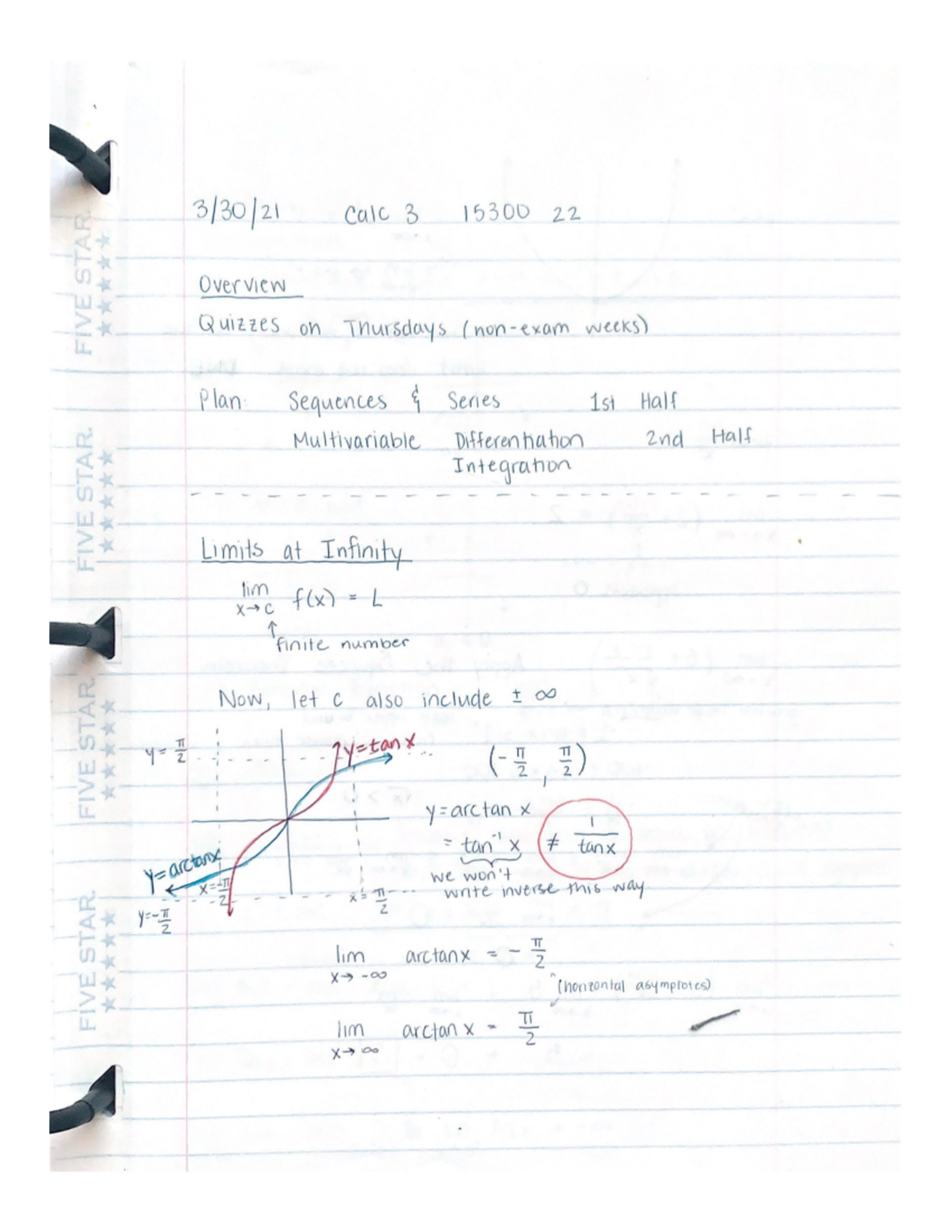 Calc 3 Notes- Limits, Indeterminate Form, Improper Integrals, Sigma ...