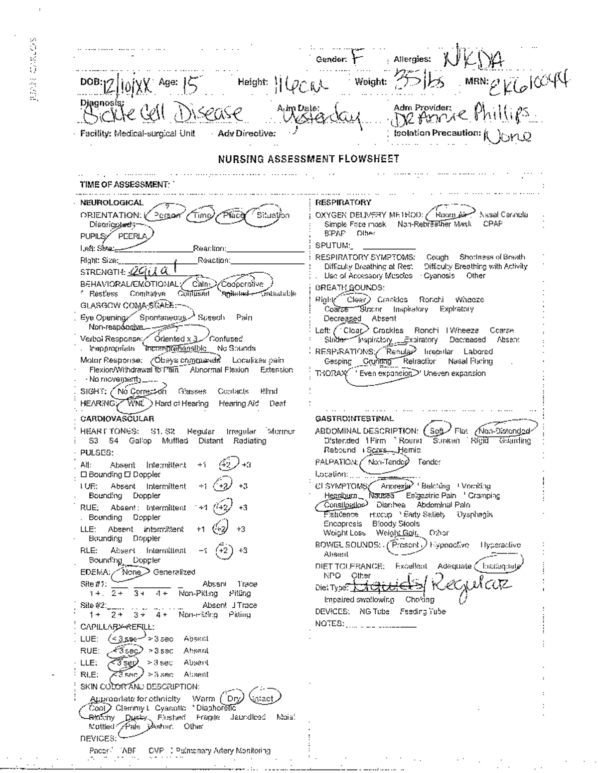 Sims Assessment - Sims - NURS300 - Studocu