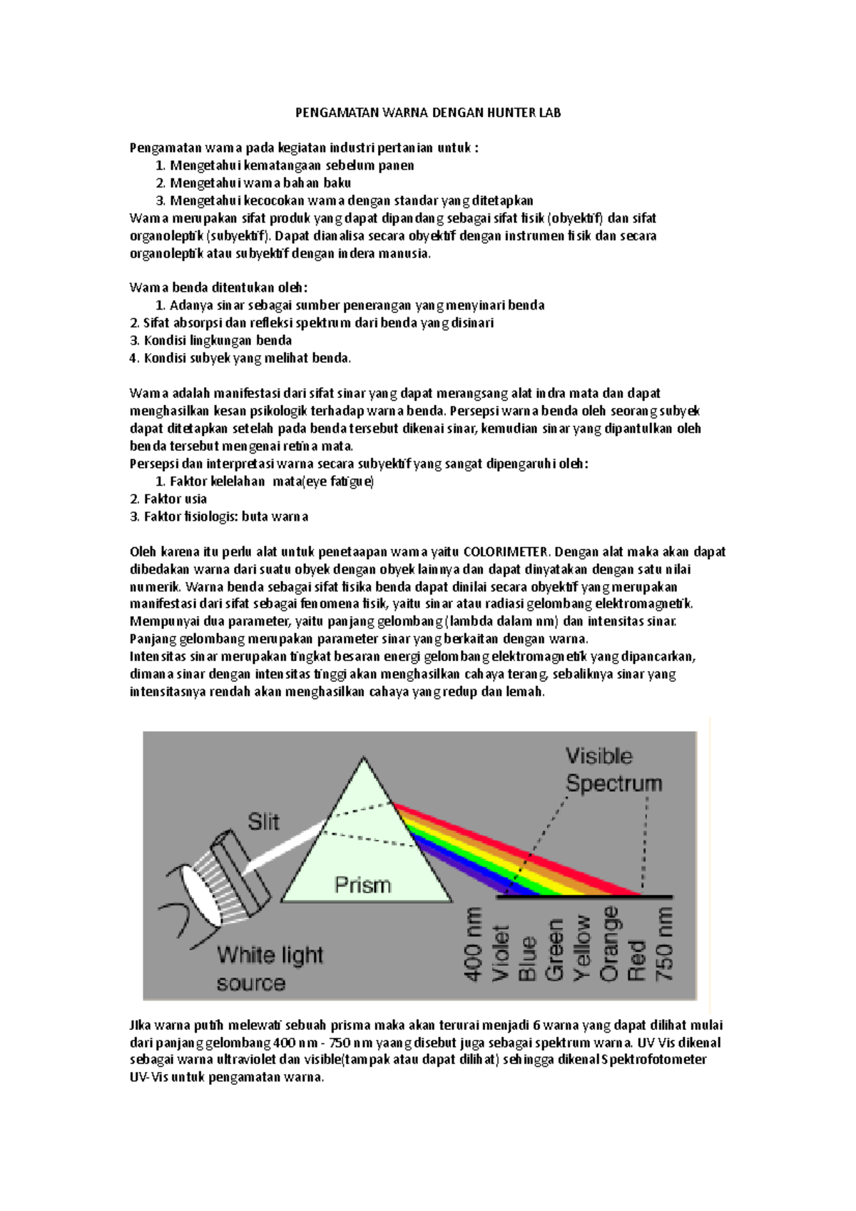 Warna DAN Kekerasan Makananan - PENGAMATAN WARNA DENGAN HUNTER LAB ...