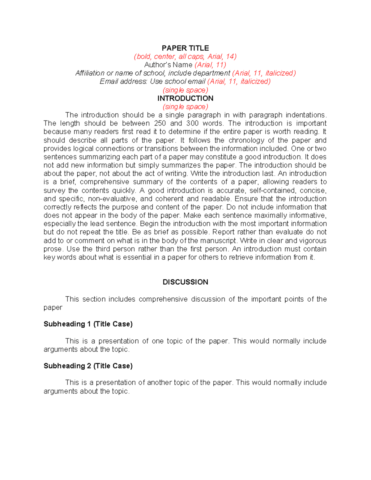 Paper Format - NOTES - PAPER TITLE (bold, center, all caps, Arial, 14 ...