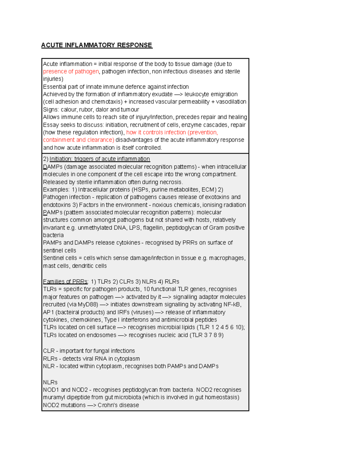49 - Acute Inflammatory Response - ACUTE INFLAMMATORY RESPONSE Acute ...