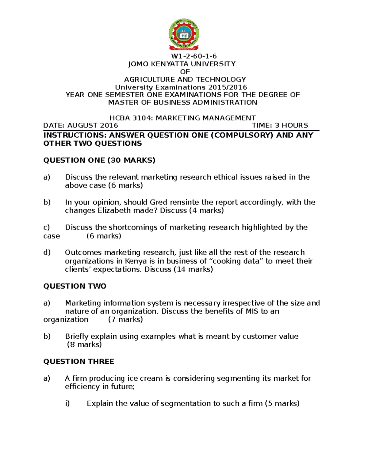 ICS 2105 DATA Structured AND Algorithms - W1-2-60-1- JOMO KENYATTA UNIVERSITY OF AGRICULTURE AND ...
