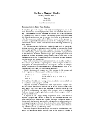 Cox memory models 3 go - paper - Updating the Go Memory Model Memory ...