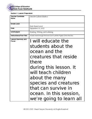 COE Lesson Plan ESL 440 - LESSON PLAN TEMPLATE Section 1: Lesson ...