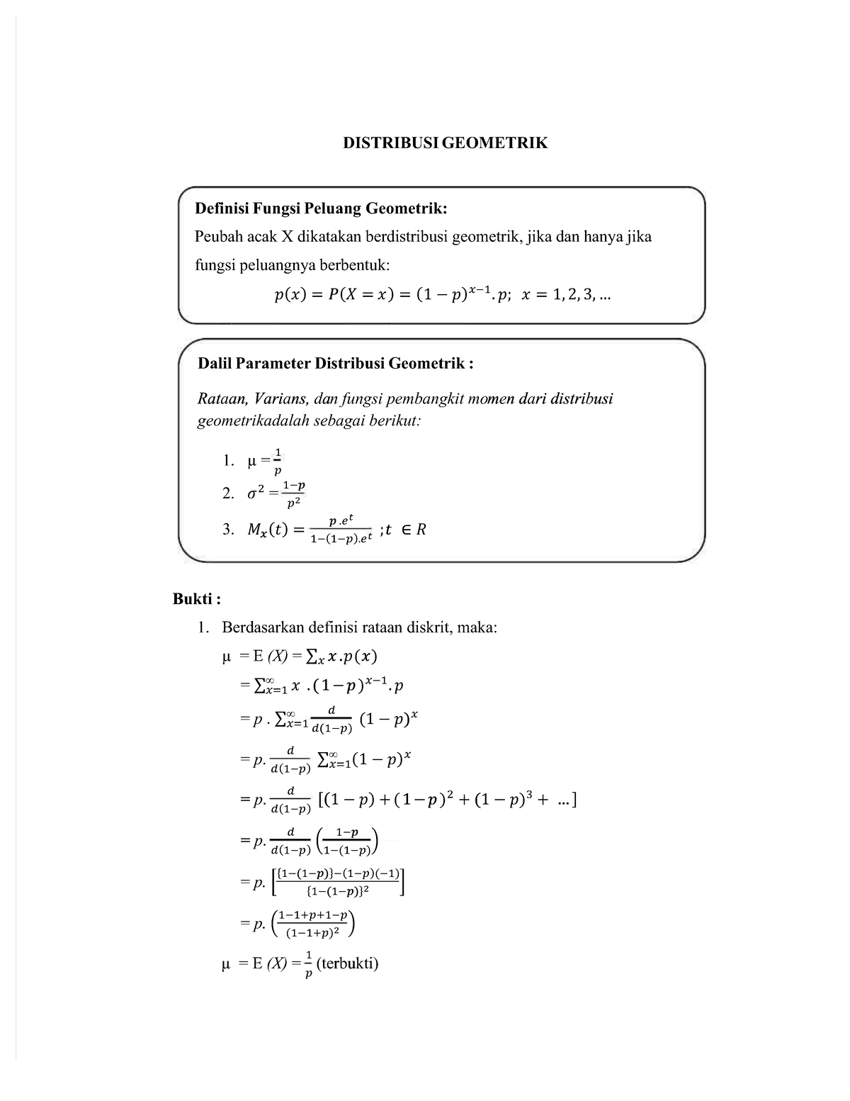Pdf-distribusi-geometrik compress - DISTRIBUSI GEOMETRIKDISTRIBUSI ...