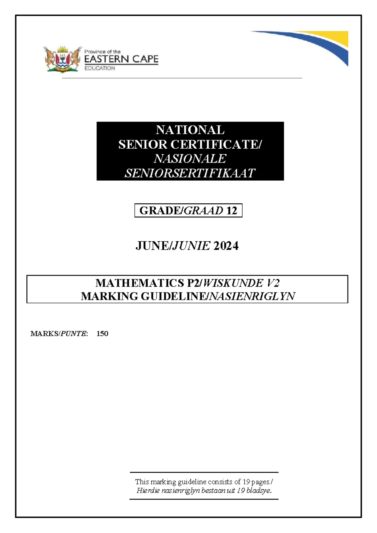 Maths P2 MEMO GR12 JUNE 2024 Afr+English - NATIONAL SENIOR CERTIFICATE ...