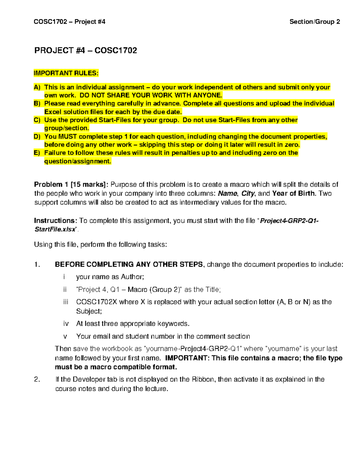 Project 4-GRP2-Instructions - PROJECT #4 – COSC IMPORTANT RULES: A ...