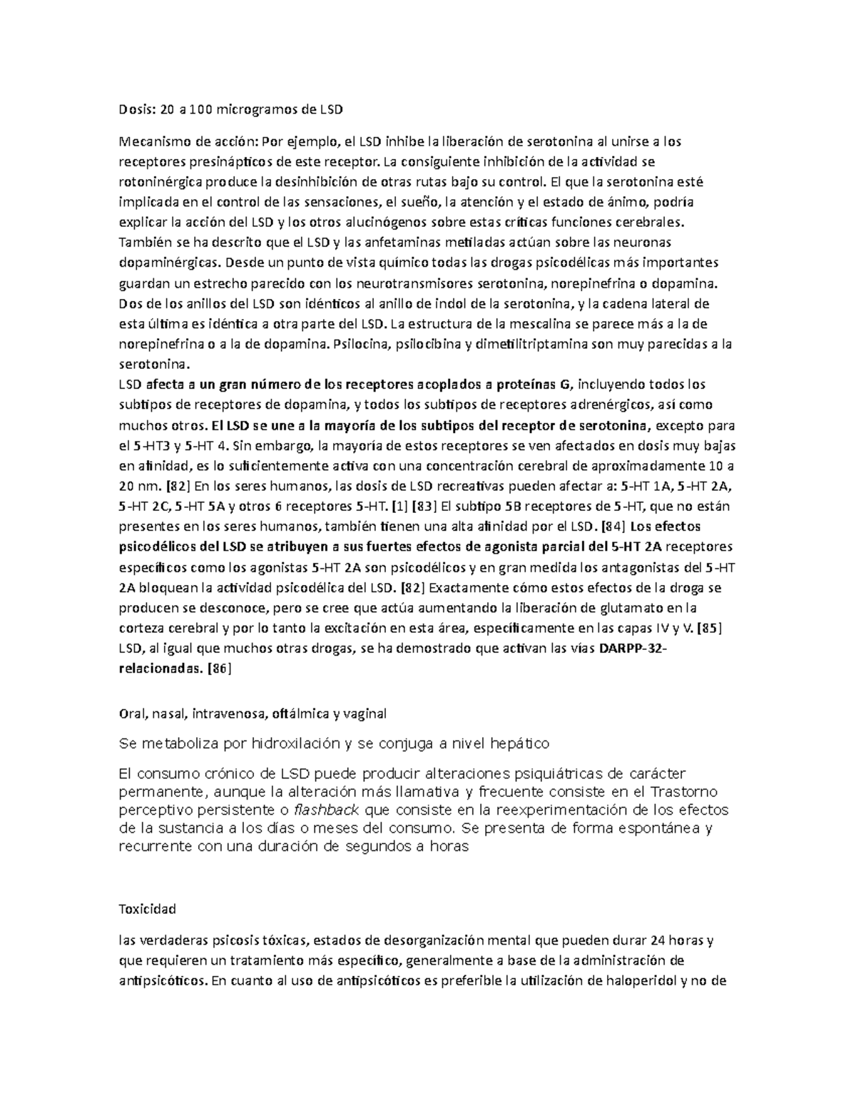 Lsd - resumen farmacología. - Dosis: 20 a 100 microgramos de LSD ...