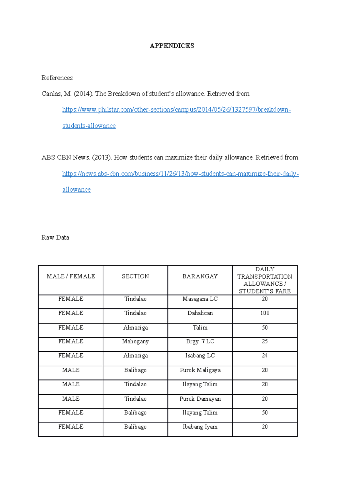 Appendices - MATH Research - APPENDICES References Canlas, M. (2014 ...