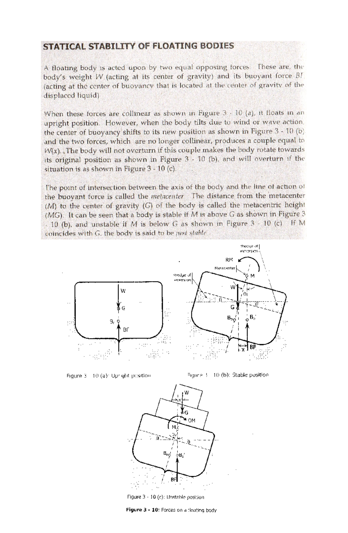 Stability-of-floating-bodies compress - EXAMPLE EXAMPLE # 1: A plastic ...