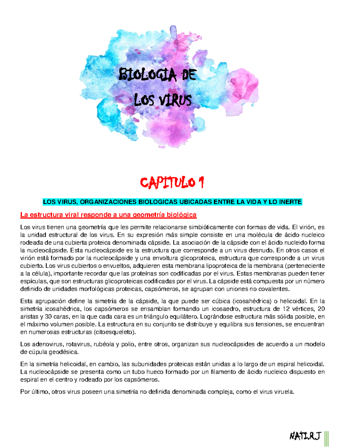 Resumen Virus 2022 - BIOLOGIA DE LOS VIRUS CAPITULO 1 LOS VIRUS ...