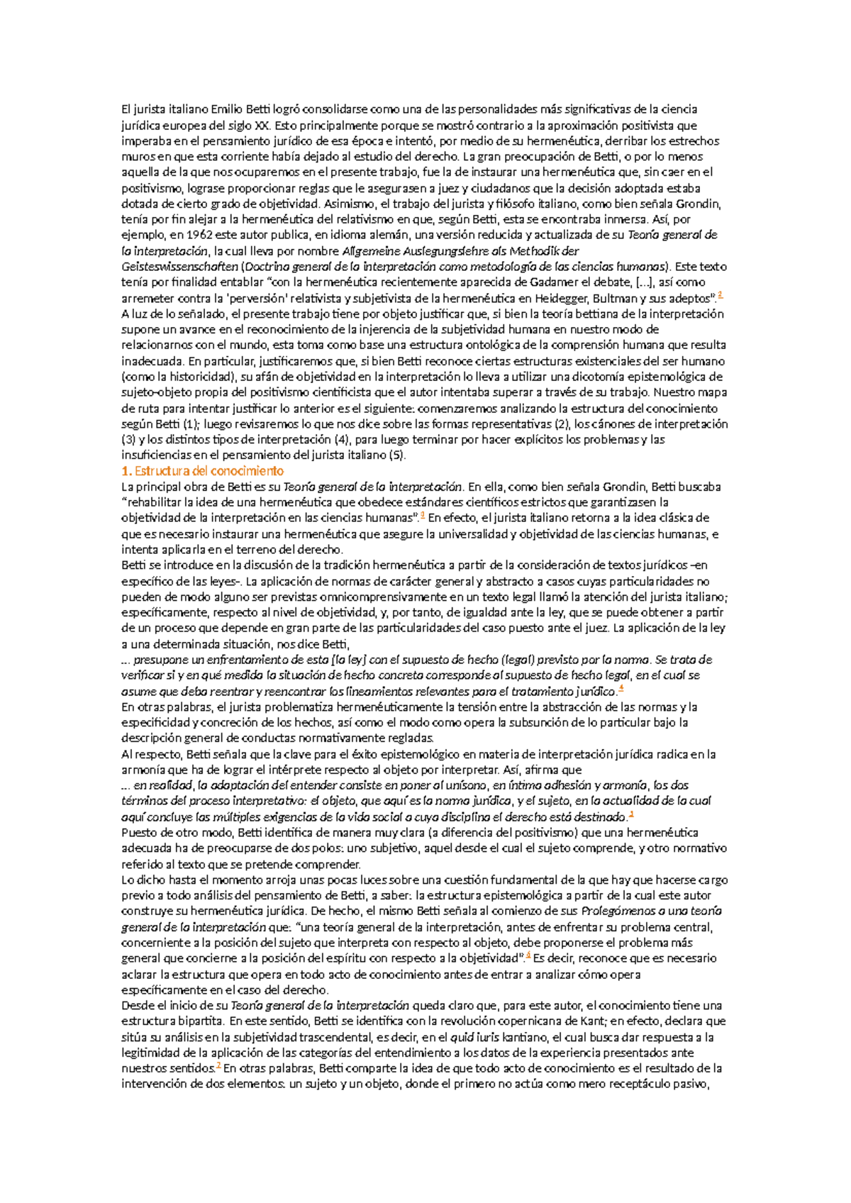 El jurista italiano Emilio Betti logró consolidarse como una de las ...