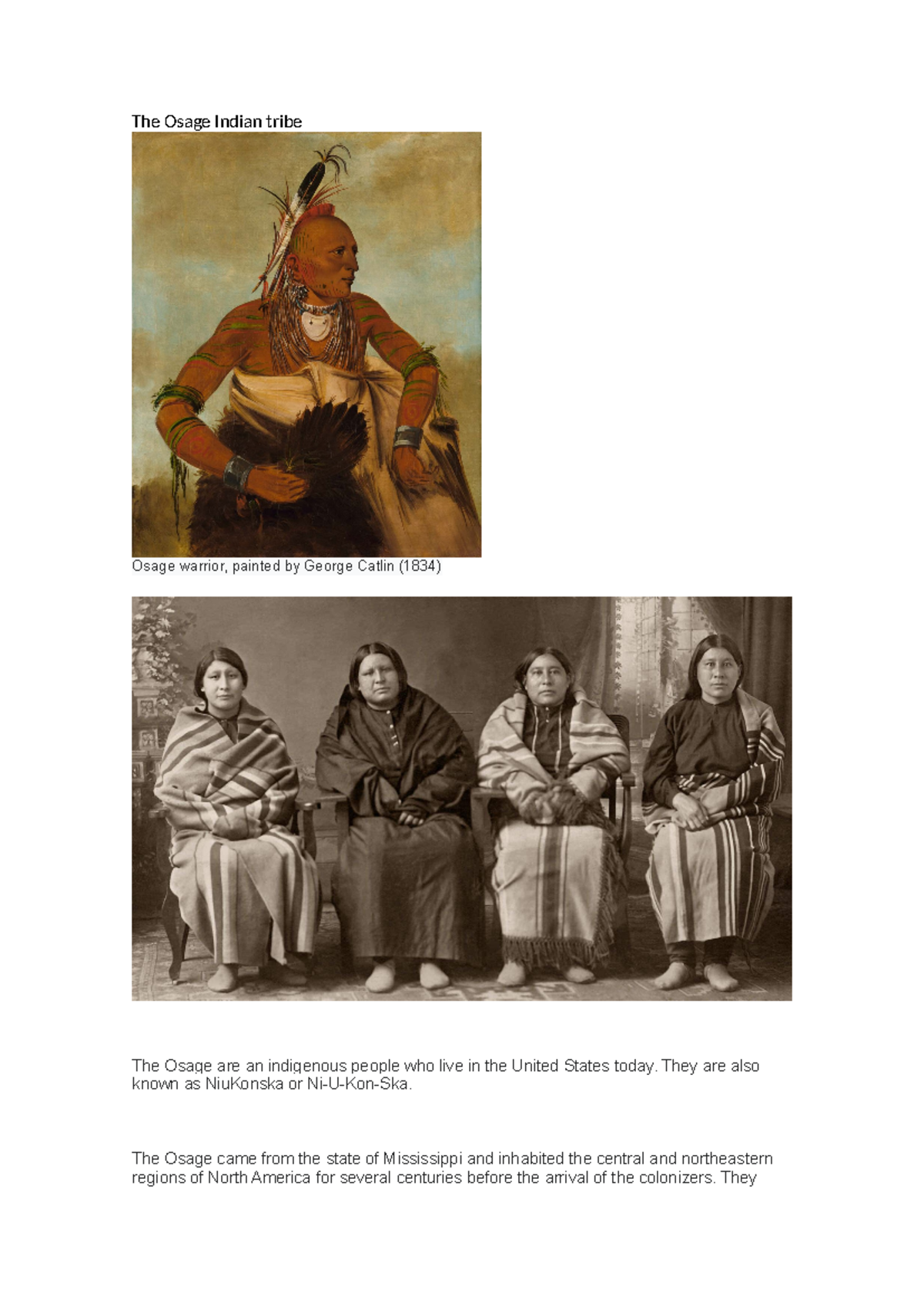 Povo Osage - Trabalho Oral - The Osage Indian tribe Osage warrior ...