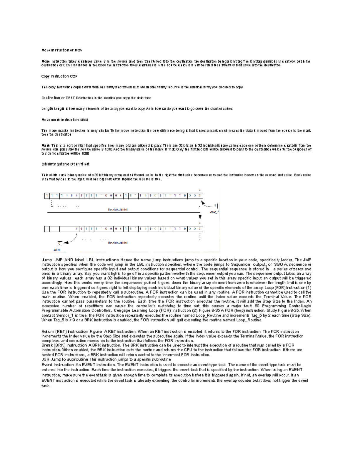 Final Exam Study Notes for Course Code: N/A - Move instruction or MOV ...